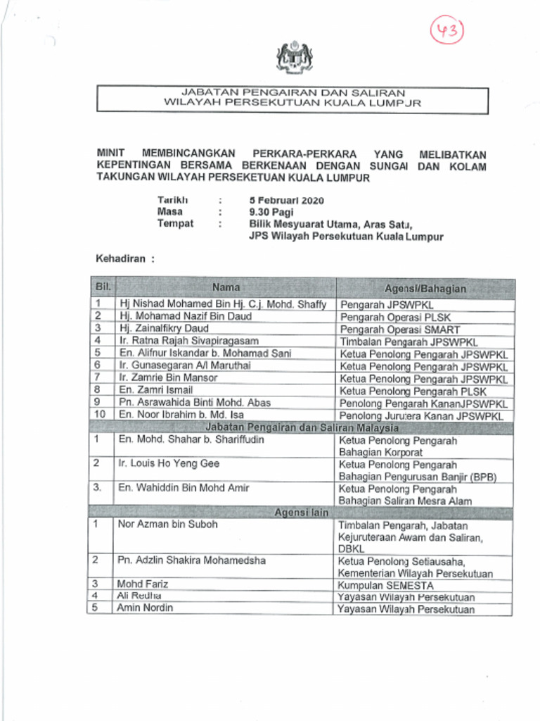 MM Pembahagian SKop JPS DBKL 05022020 | PDF