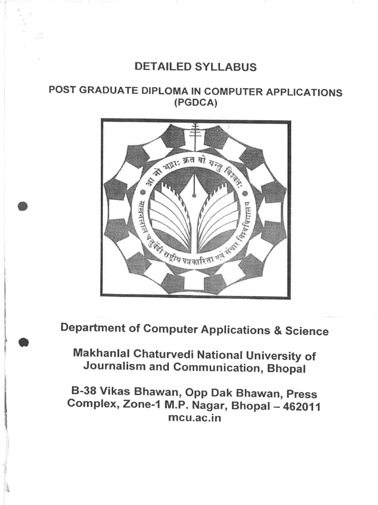 PGDCA Syllabus July 2018 | PDF
