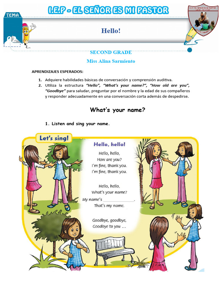 Hello!: What's Your Name? | PDF