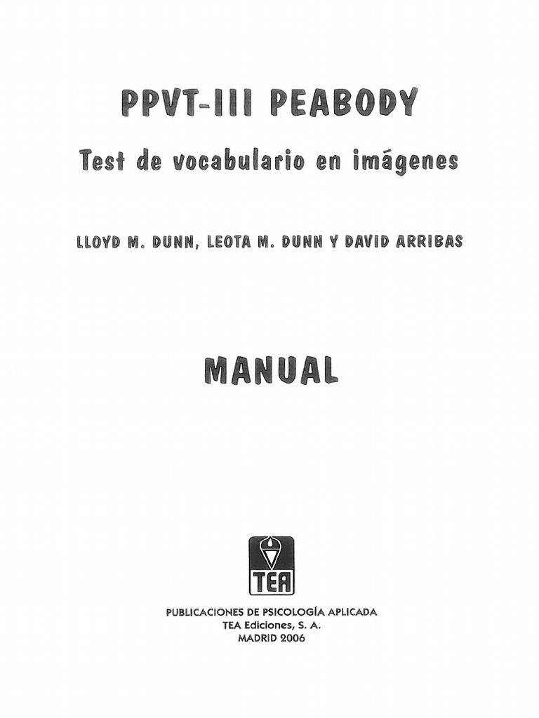 Peabody Manual Evaluacion | PDF