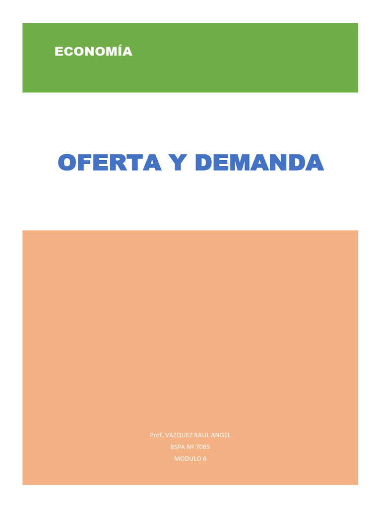 Economía Oferta y Demanda | PDF | Mercado (economía) | Oferta (economía)