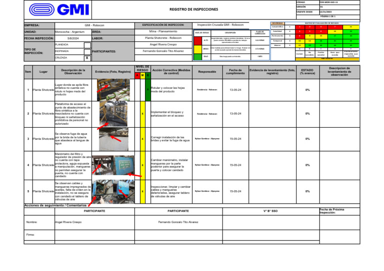FOR-MOR-SSO-11 Inspecciones Planeadas - Inopinadas - Cruzadas | PDF