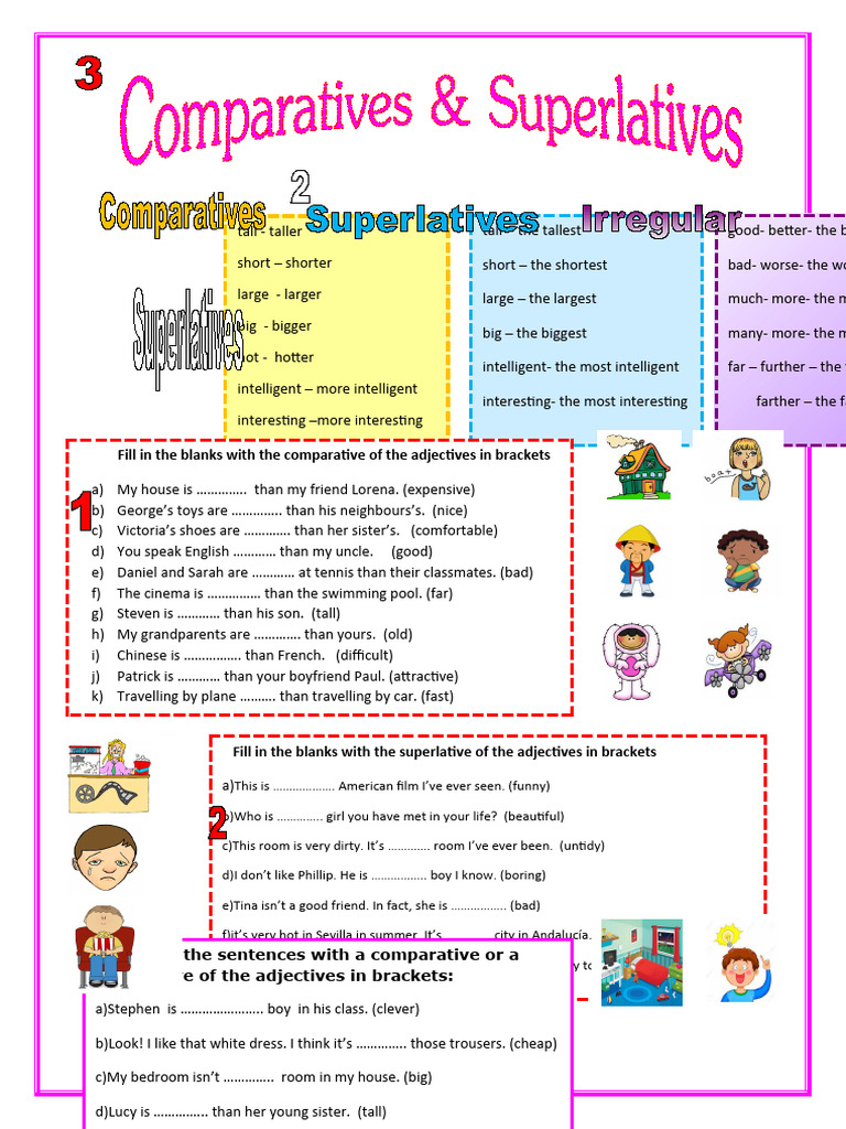 Comparative and Superlative Adjectives Guide | PDF