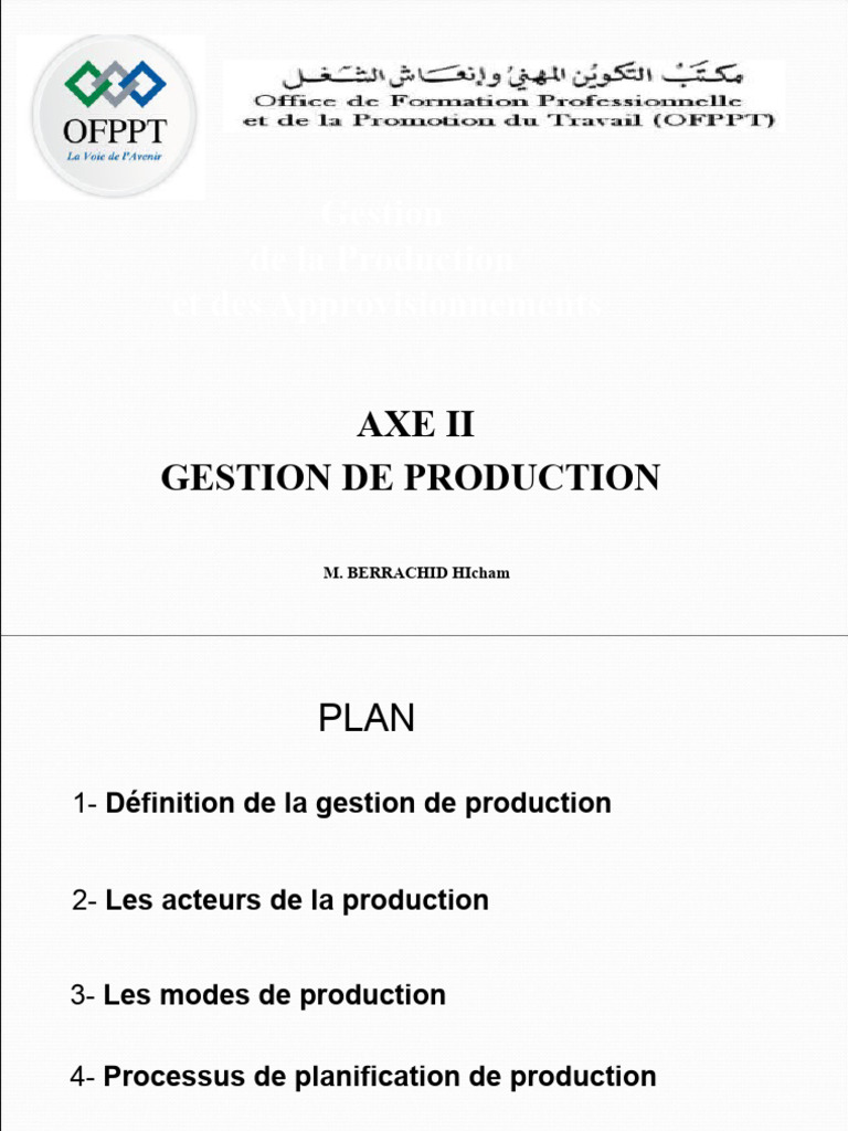 Gestion - de - Production Cours de Soire A Difiser | PDF ...