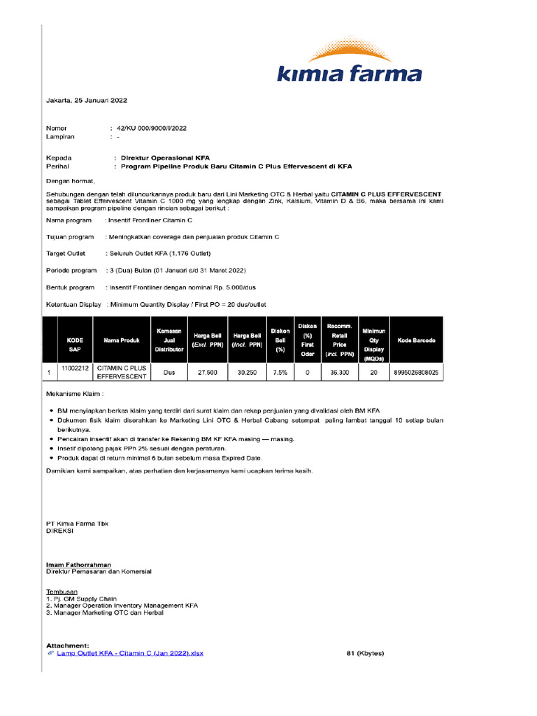 (NDE Dirpem) Program Pipeline Citamin C Plus Di KFA | PDF