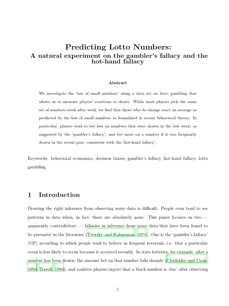 RevisionNaturalExperimentLotto JulyJR | PDF | Sampling (Statistics ...