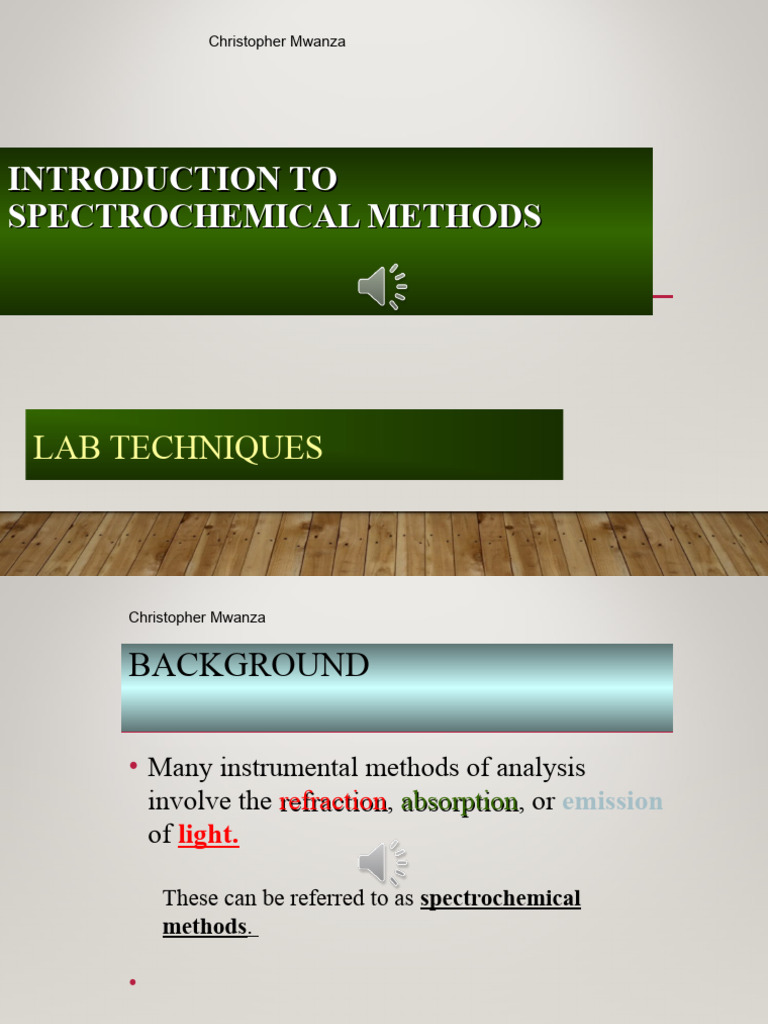 Introduction To Spectroscopic Methods Part 2 | PDF | Electromagnetic Radiation | Spectroscopy