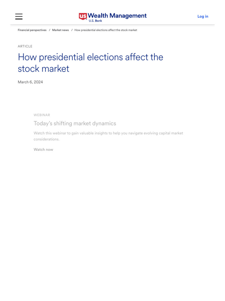 How Presidential Elections Affect The Stock Market - U.S. Bank | PDF ...