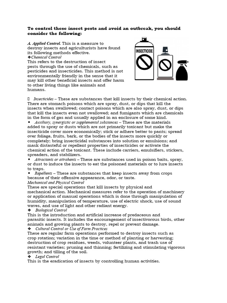 To Control These Insect Pests and Avoid An Outbreak | PDF | Weed | Pest ...