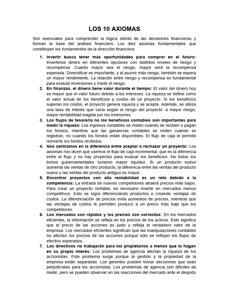 Los 10 Axiomas | PDF | Business | Mercado (economía)