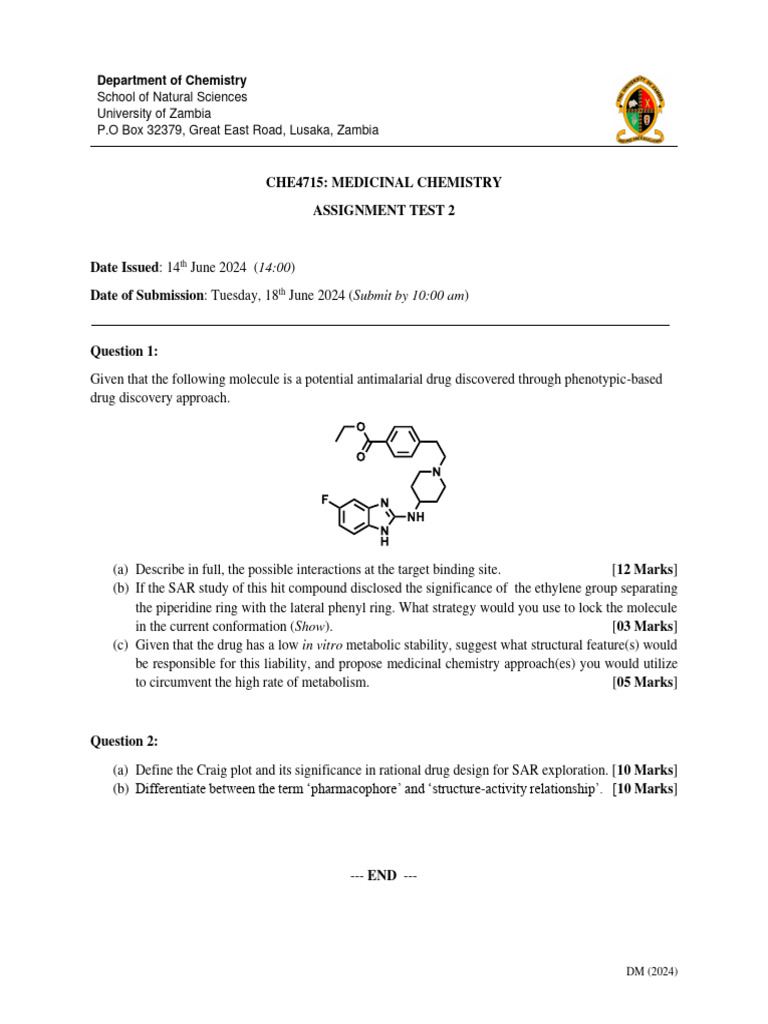 CHE4715 - Assignment Test (June 2024) | PDF