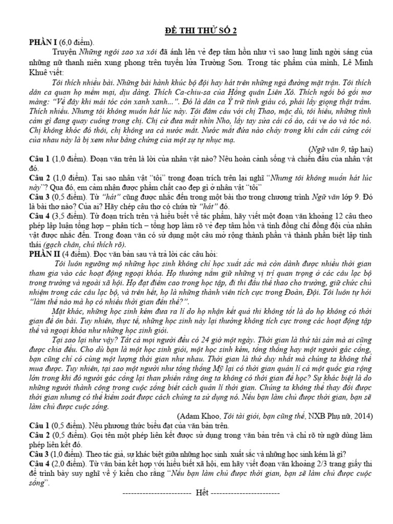 NV9 - Đề Thi Thử Số 2 | PDF