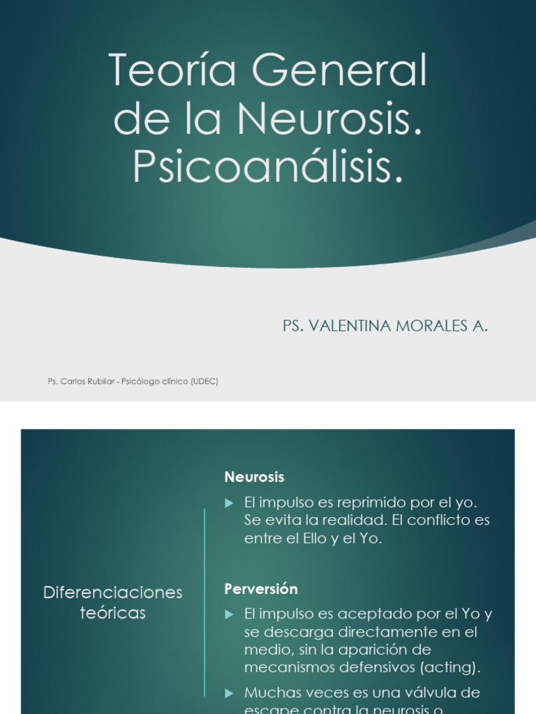 Teoría de la Neurosis en Psicoanálisis | PDF | Neurosis | Trauma ...