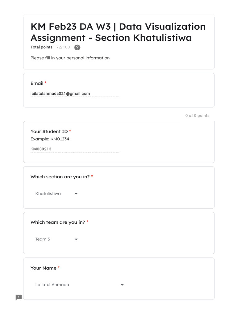 KM Feb23 DA W3 - Data Visualization Assignment - Section Khatulistiwa | PDF | Data Management
