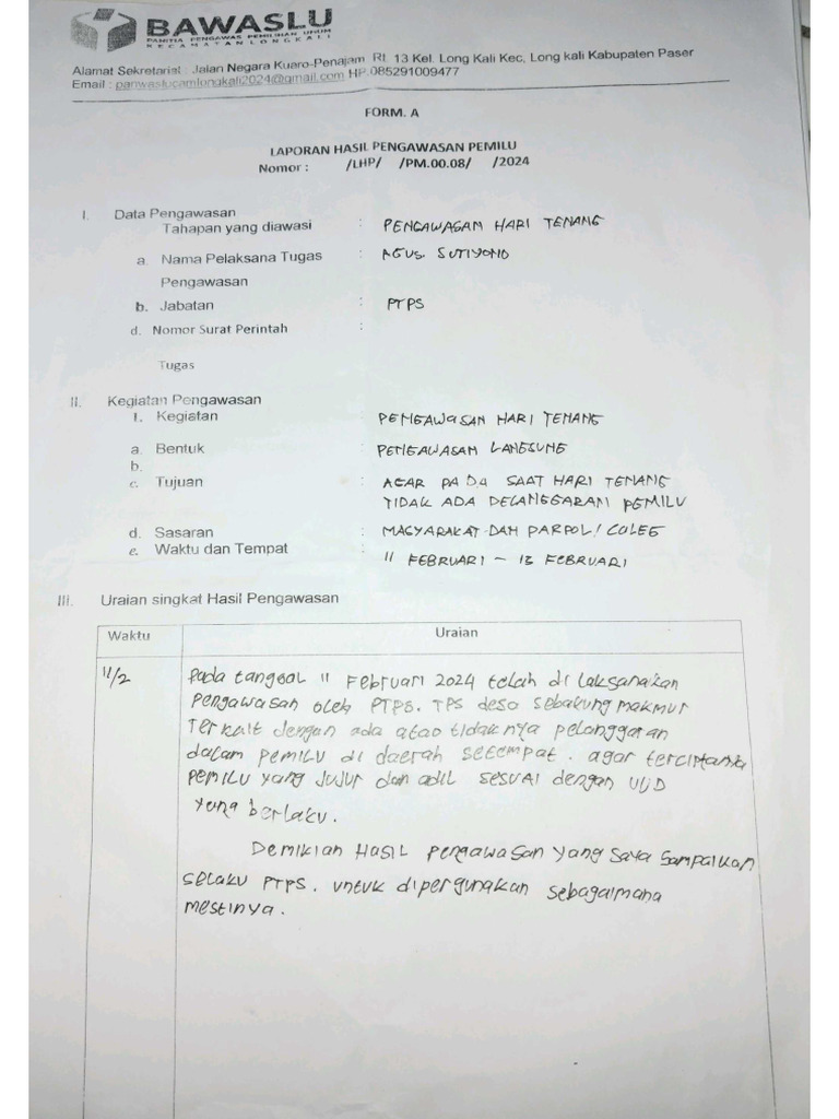 FORM A TPS 001 SEBAKUNG MAKMUR (11-15 Feb 2024) | PDF