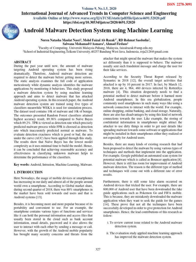 Ijatcse 46915 SL 2020 | PDF | Receiver Operating Characteristic | Machine Learning