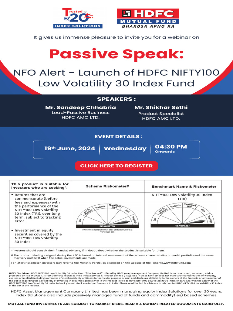 HDFC NIFTY100 Index Fund Webinar | PDF | Index Fund | Stock Market Index
