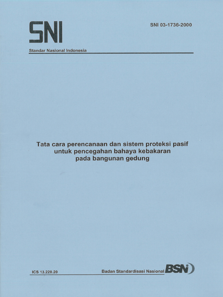 SNI 03-1736-2000 - Tata Cara Perencanaan Dan Sistem Proteksi Pasif Untuk Pencegahan Bahaya ...