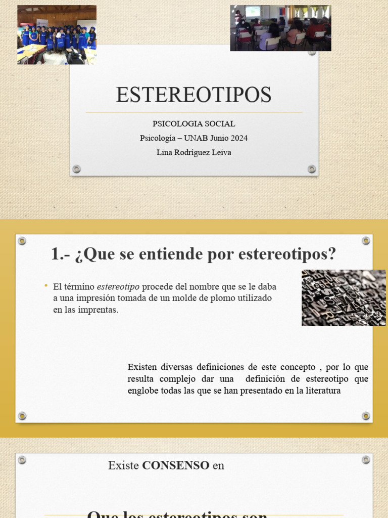 Estereotipos | PDF | Estereotipos | Comportamiento
