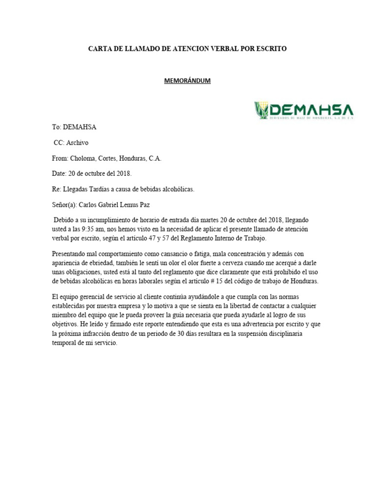 Llamados de Atencion 4 y 5 | PDF