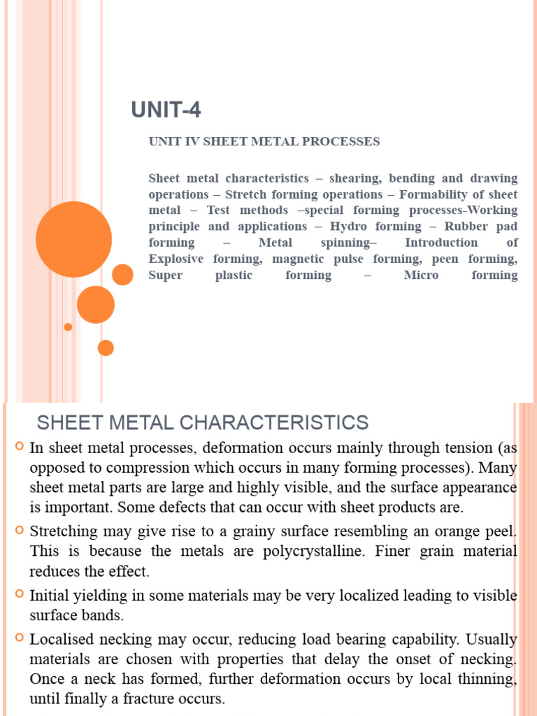 Me8351 Unit-4 Sheetmetal Forming | PDF | Deformation (Engineering ...