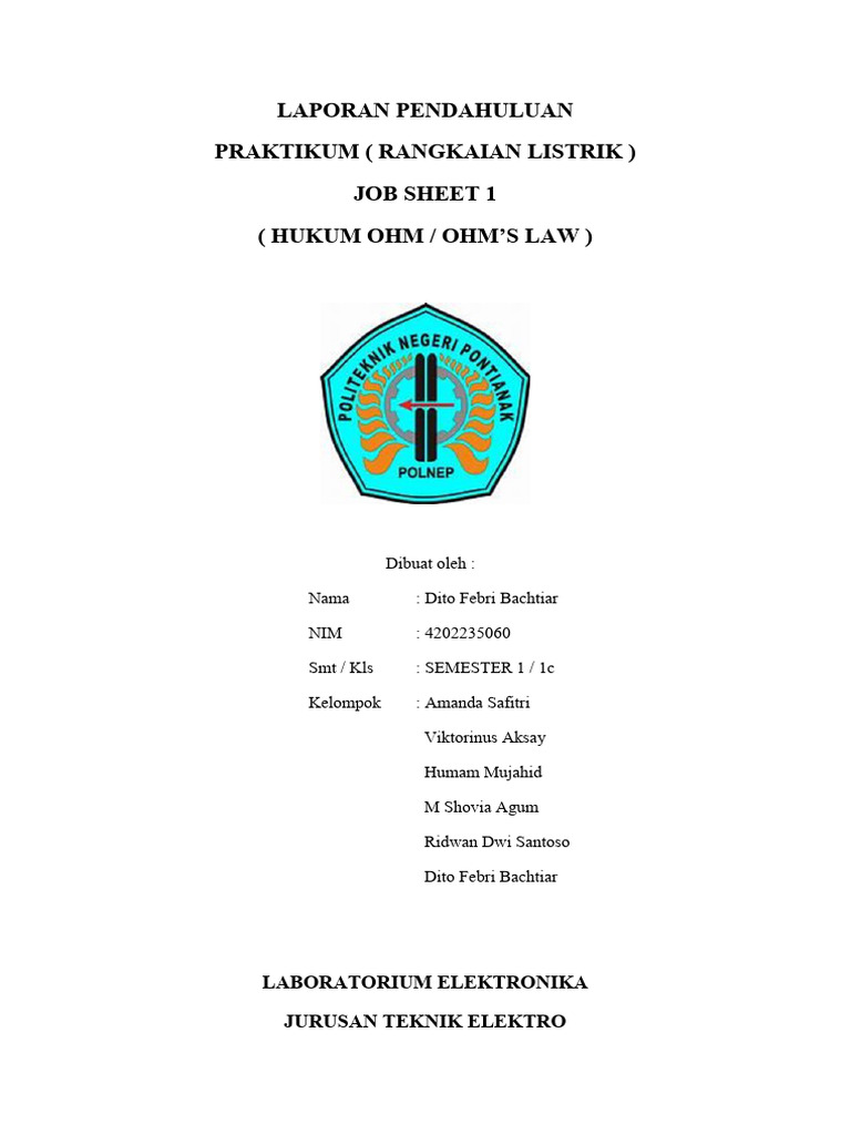 Cover Makalah Praktikum Hukum Ohm | PDF
