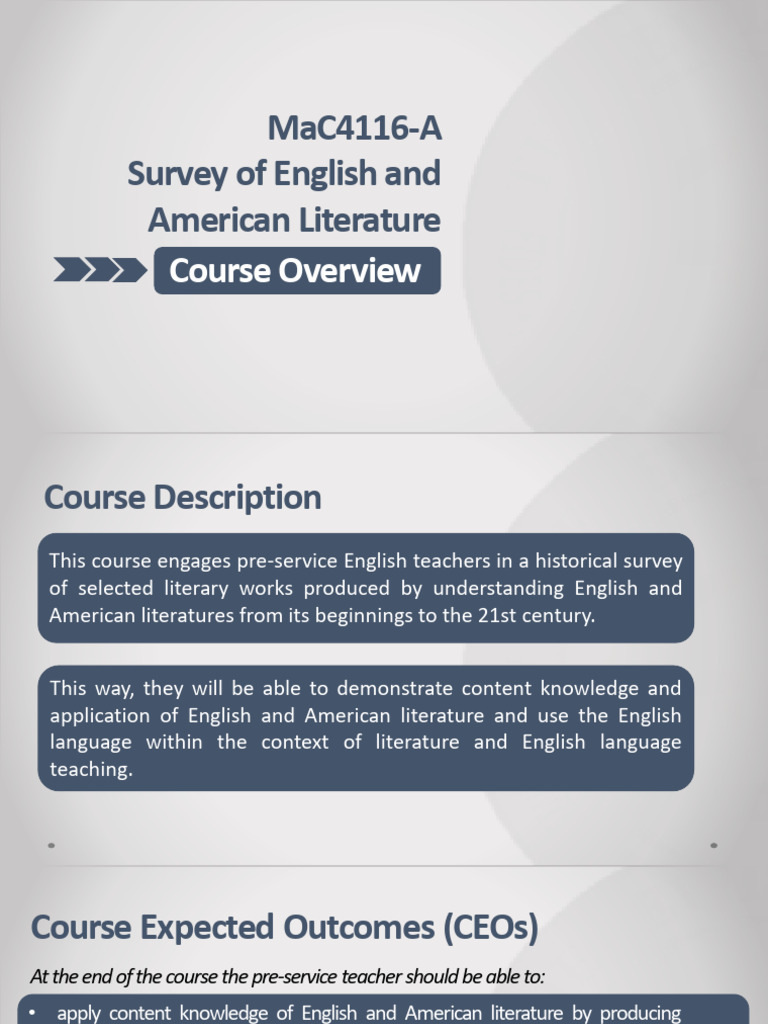Course Overview | PDF | English Literature | English Language Course Overview | PDF | English Literature | English Language