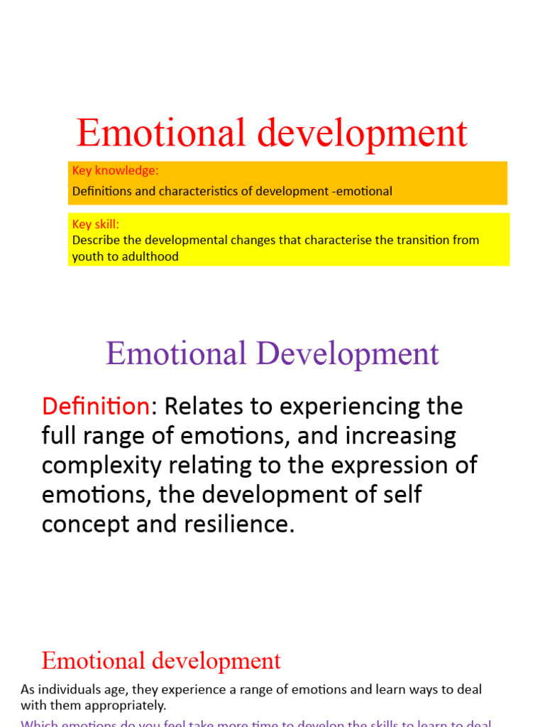 Emotional Development Powerpoint | PDF | Psychological Resilience ...