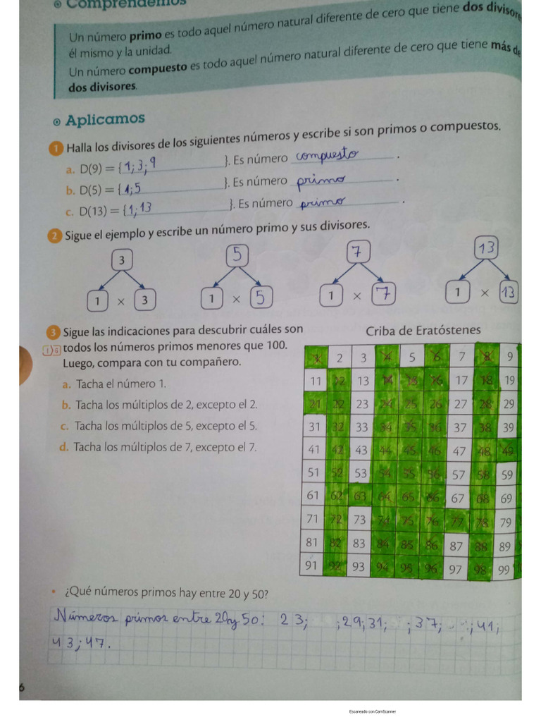 Reconocemos Los Números Primos y Compuestos | PDF