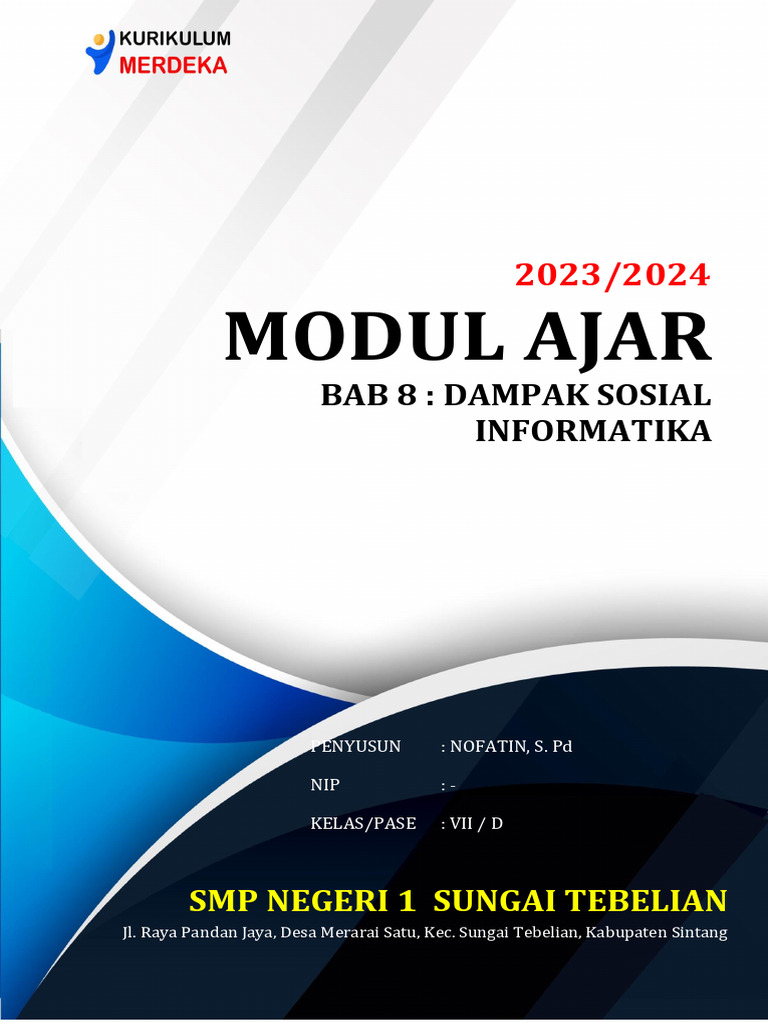 Modul Ajar Informatika KLS 7 SMTR Genap 2024 | PDF