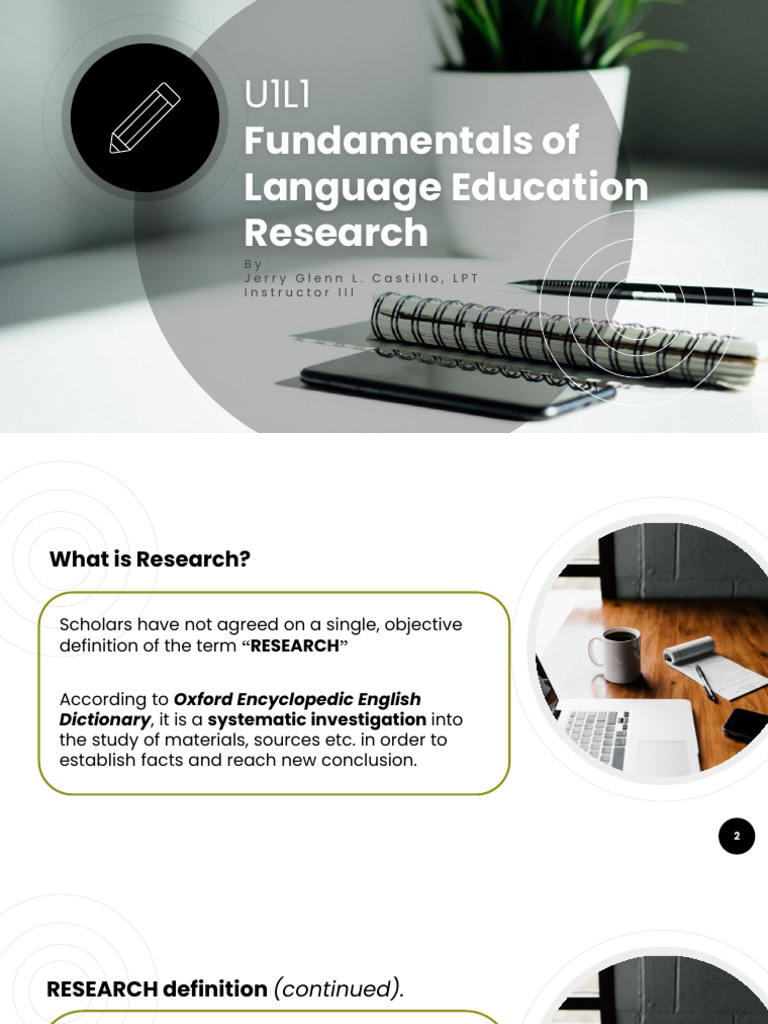 U1L1 - Fundamentals of Language Education Research | PDF | Scientific ...