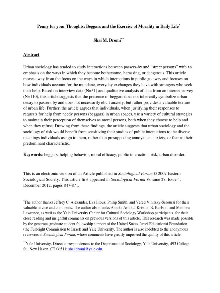 Dromi, Penny For Your Thoughts, Website Version | PDF | Sociology ...