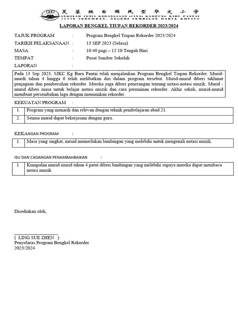 Laporan Program Ceramah Minda Sihat Emosi Terjaga Kehidupan Sejahtera (1) | PDF