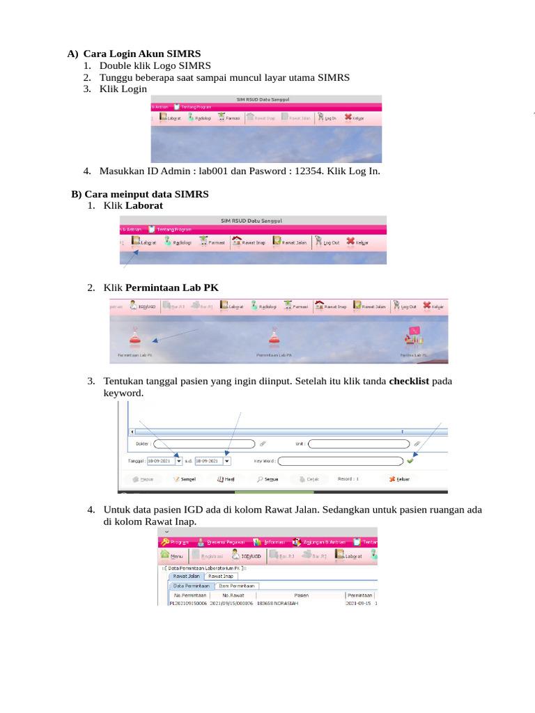 Panduan SIMRS LAB 2021 Rev 1 | PDF
