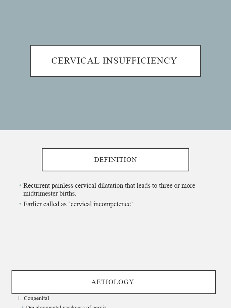 Cervical Insufficiency | PDF | Pregnancy | Childbirth