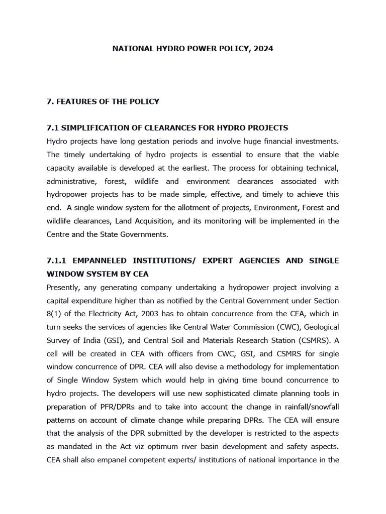 National Hydro Power Policy 2024 | PDF | Hydroelectricity | Debt