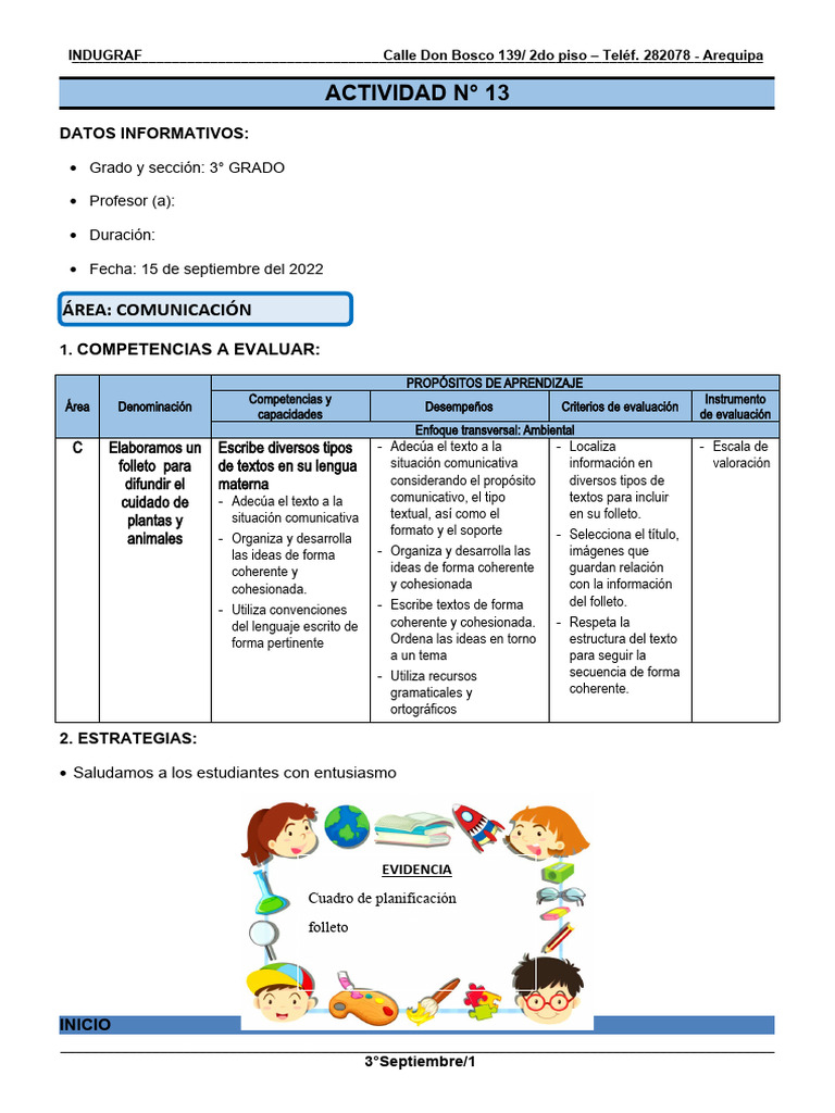 ELABORAMOS UN FOLLETO | PDF | Plantas | Evaluación