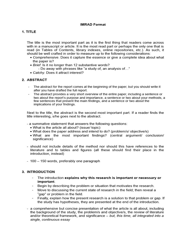 Imrad Template | Download Free PDF | Science | Methodology