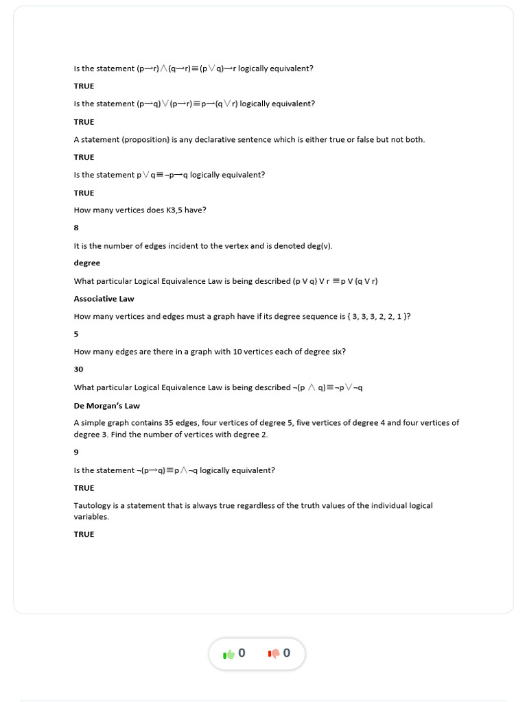 Discrete Math Final Exam Compress | PDF | Vertex (Graph Theory) | Mathematical Logic