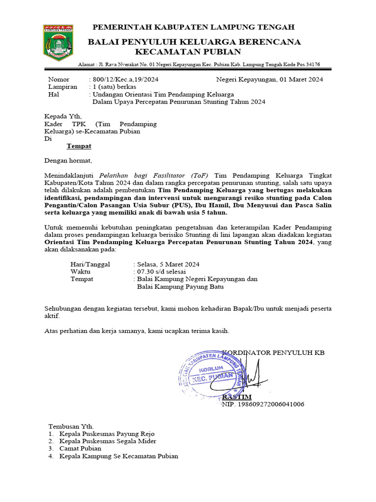 Undangan Tembusan Tof Pubian | PDF | Kesehatan Holistik