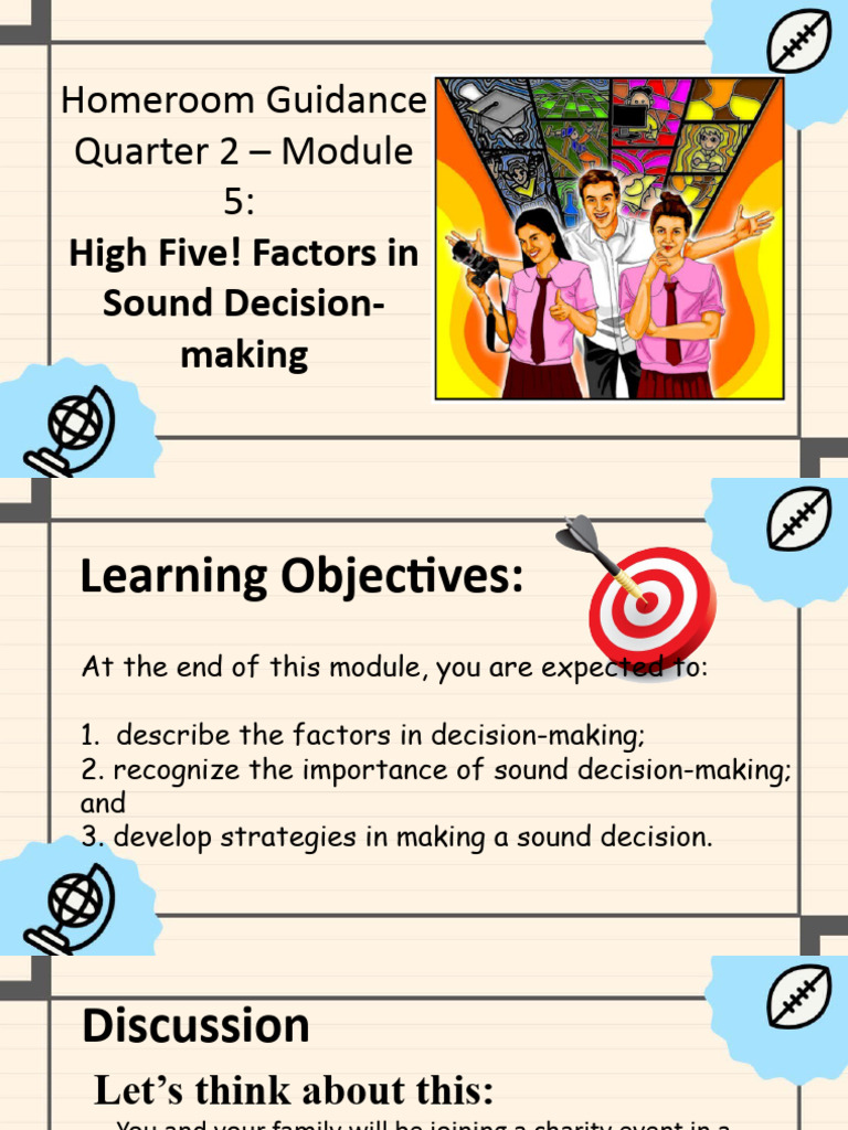 Module 5 Sound Decision Homeroom Grade 11 | PDF | Decision Making ...