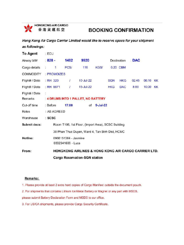 3.docs - Forwarding Process For Exporting Goods by Air Transport in Ecu ...