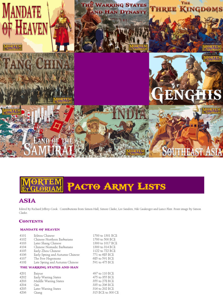 MeG Pacto Army Lists 4 Asia 2023 01 | PDF | Infantry | Mongol Empire