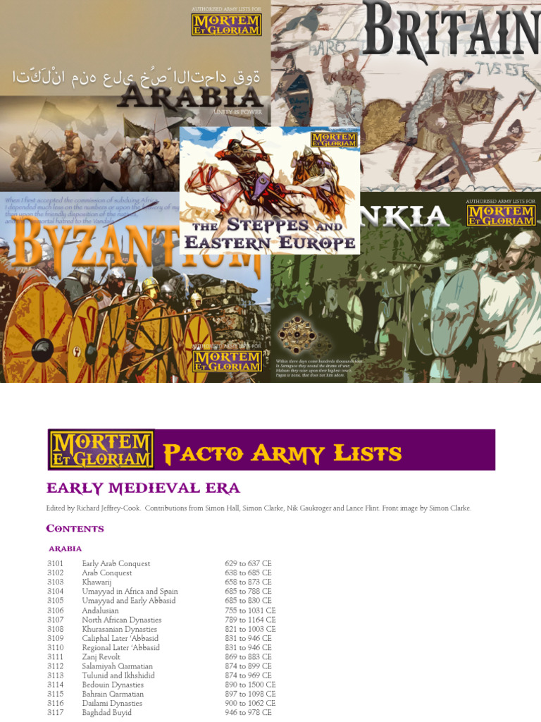 MeG Pacto Army Lists 3 Early Medieval Era 2023 01 | PDF | Infantry ...