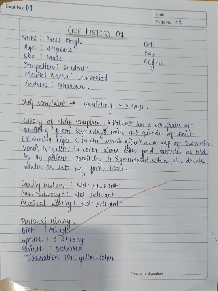MD Case History | PDF