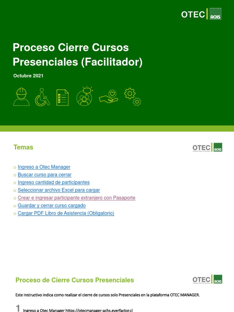 Instructivo Cierre Cursos Presenciales OTM 2022 | PDF | Software