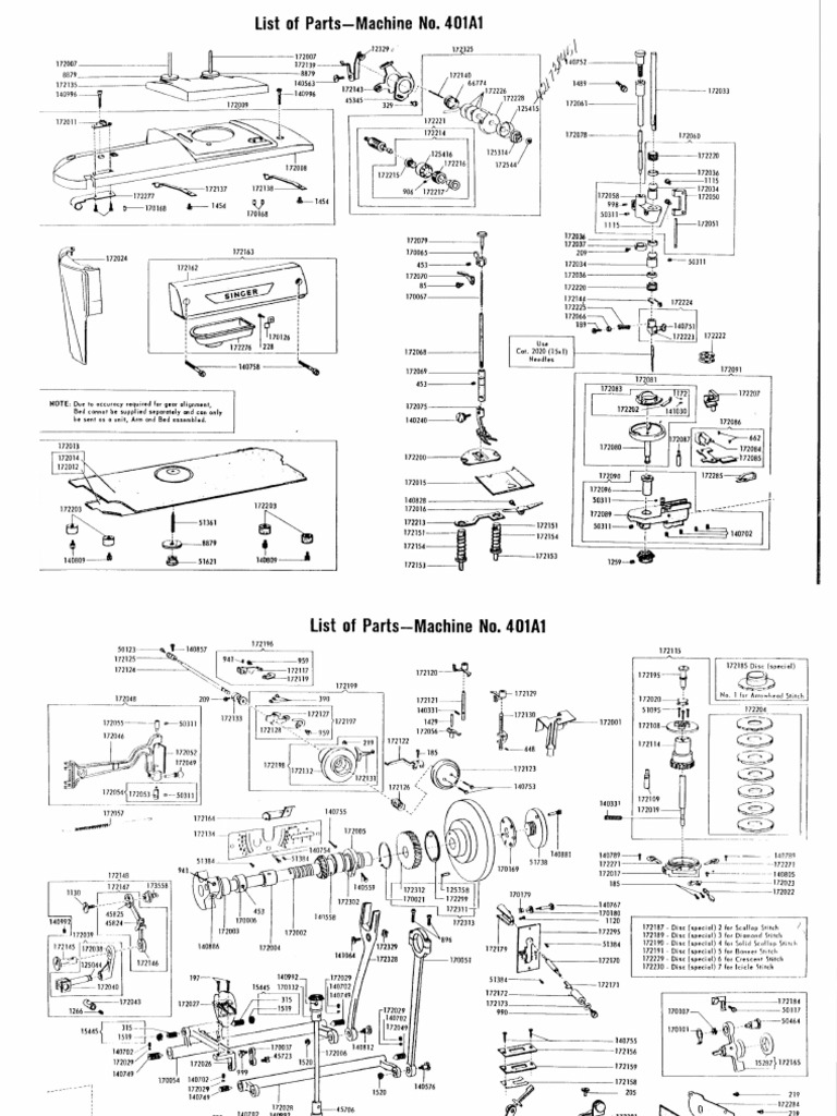 List of Parts-Singer 401 | PDF