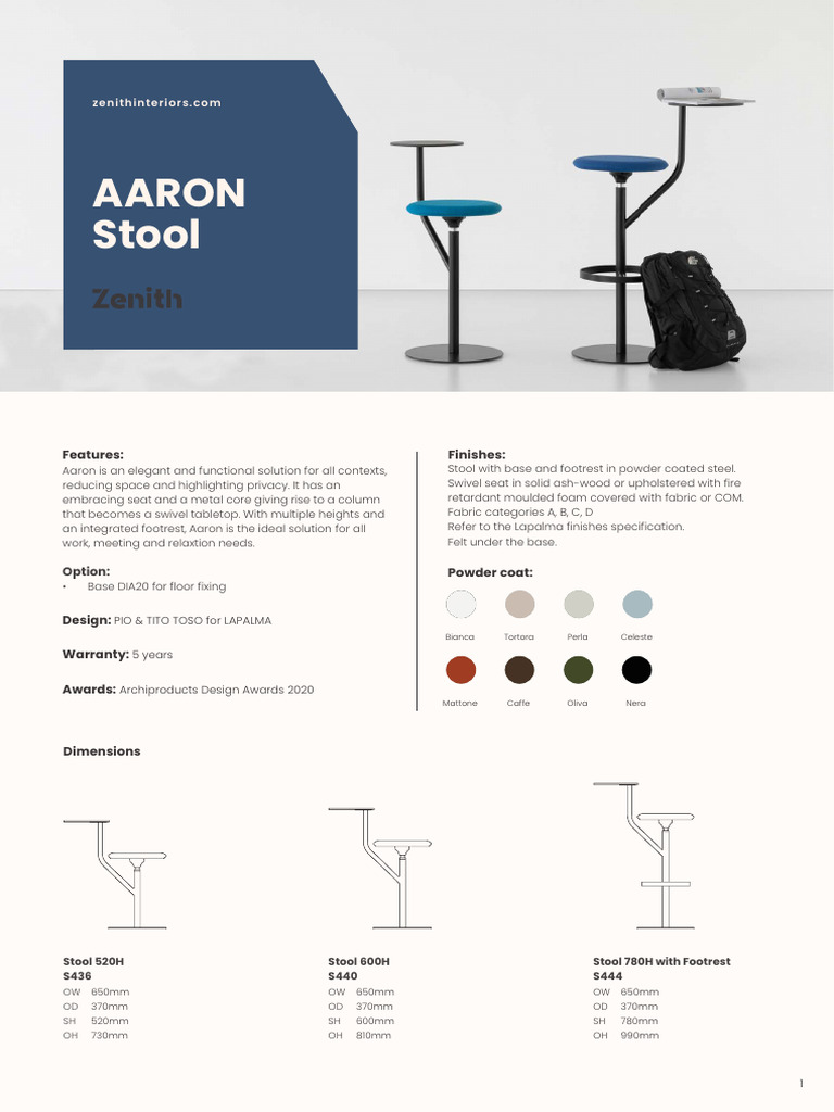 Aaron Stool Specifications | PDF