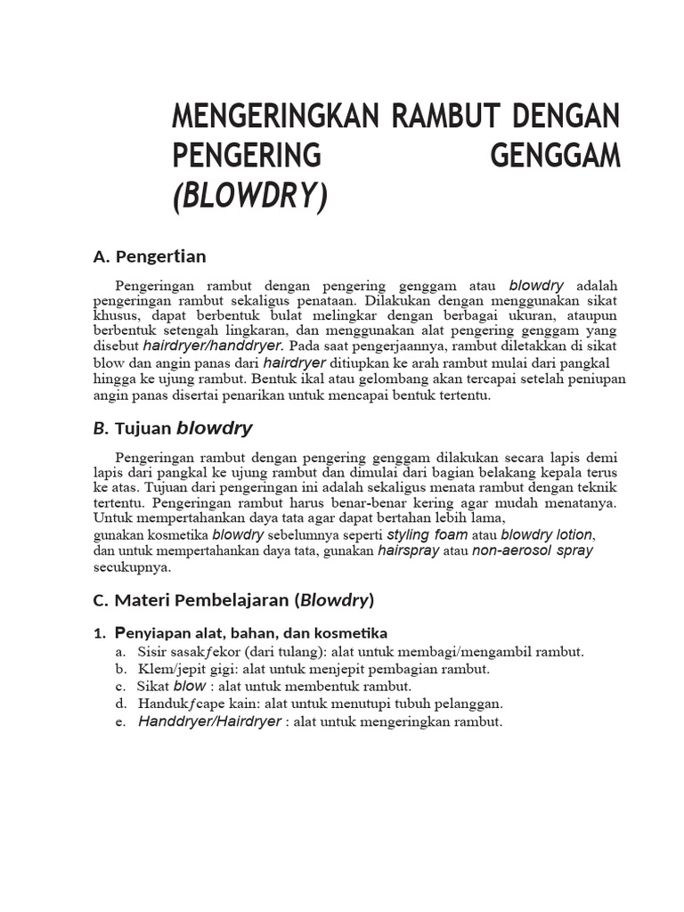 Handout Blow Dry | PDF