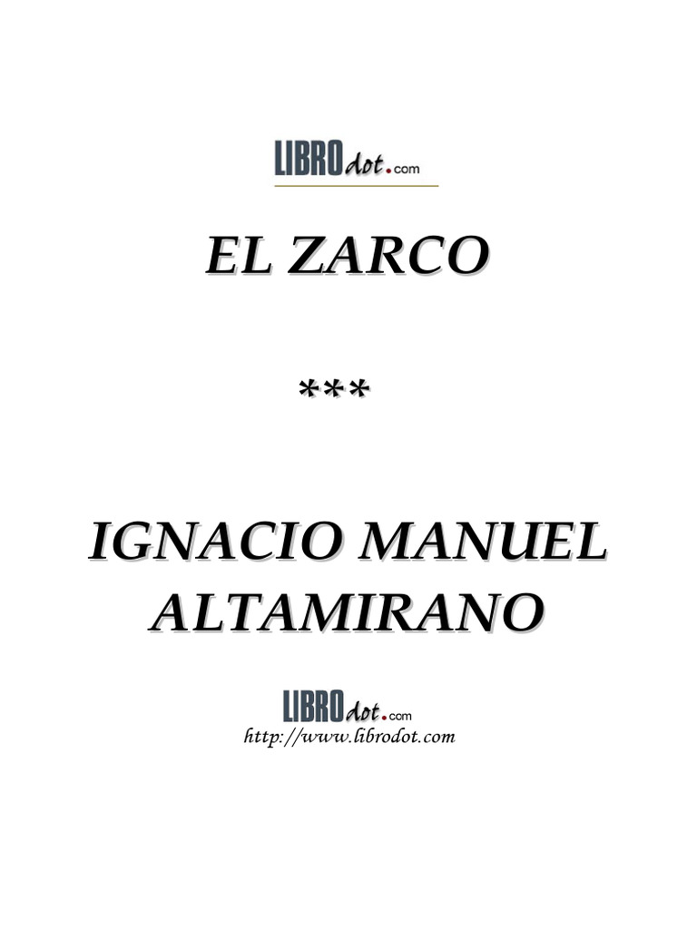 Altamirano Ignacio - El Zarco | Descargar gratis PDF | México